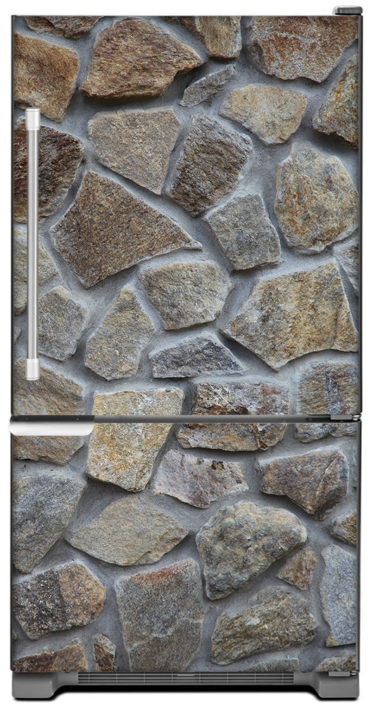 Magnetic Stone Wall Refrigerator Wraps Change Fridge Door Look Decor ...