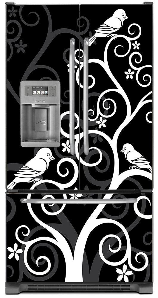 Magnetic Birds Refrigerator Skin Covers Fridge Door Change Fridge Look ...