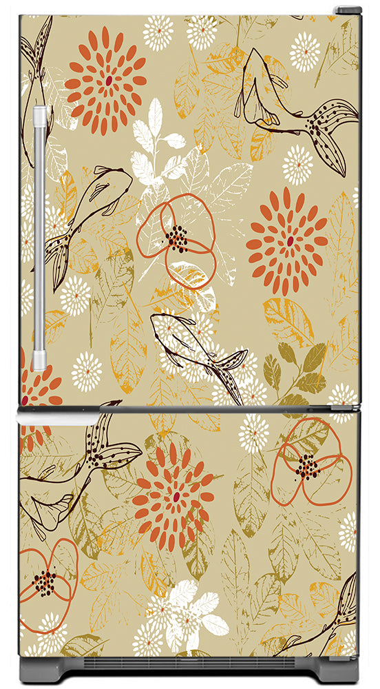 Magnetic Koi Fish Refrigerator Skins How to Wrap Fridge Door Surface ...