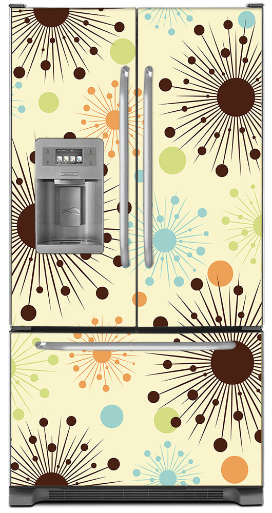 Magnetic Color Burst Refrigerator Covers How to Wrap Fridge Door Fast ...