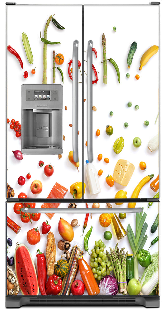 Magnetic Market Fresh Refrigerator Wraps How to Decorate Fridge Doors ...