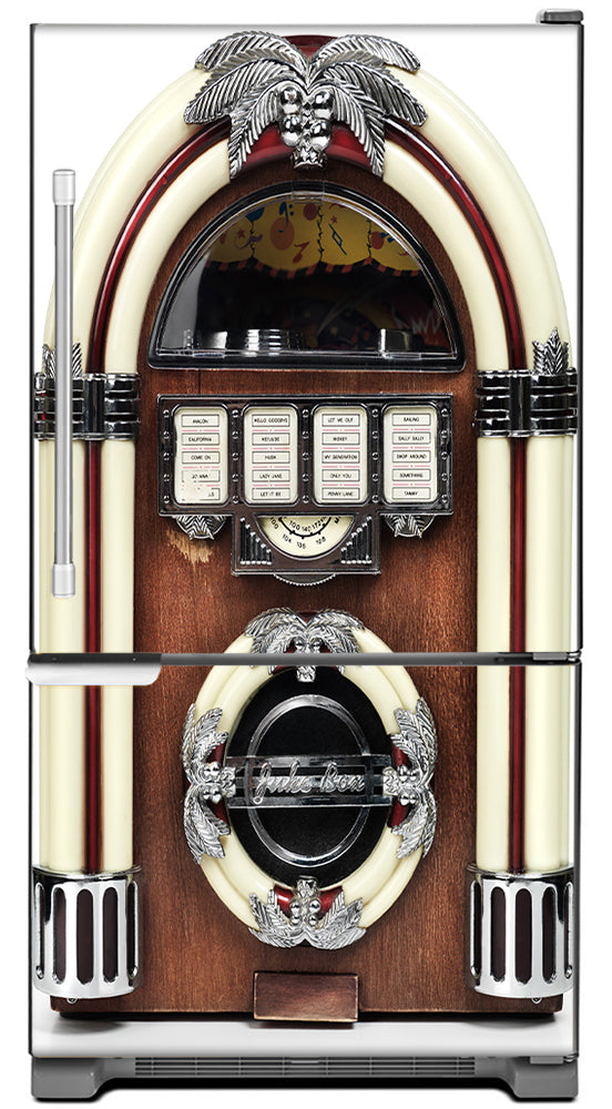 Magnetic Jukebox Refrigerator Covers How to Wrap Fridge Door New Look ...